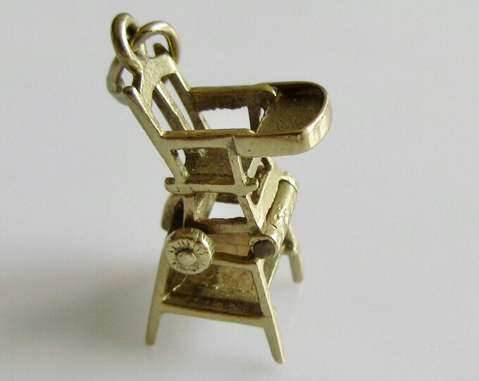 9ct Gold Childs High and Low Chair Movable Charm - Etsy