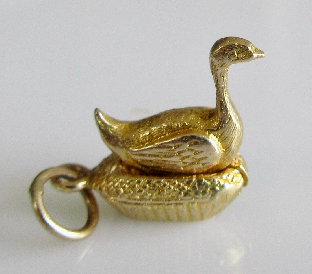 Rare 9ct Goose and Golden Egg Opening Vintage Charm - Etsy