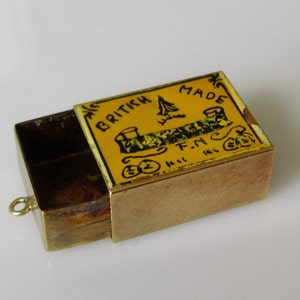 9ct Gold and Enamel Match Box Charm Opens - Etsy