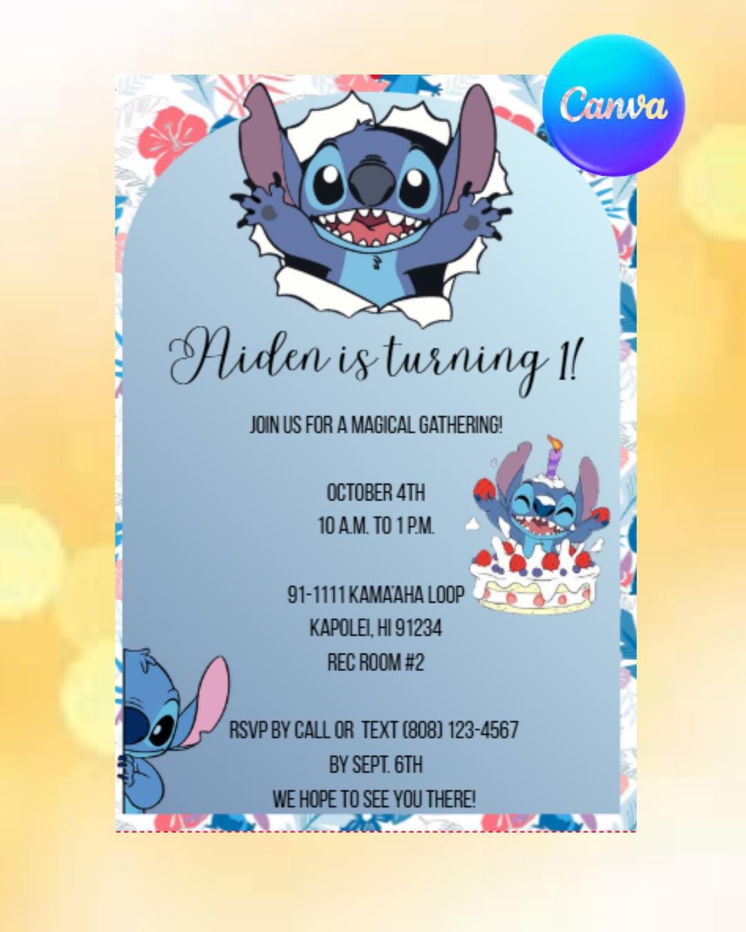 Stitch Digital Invitation - Etsy