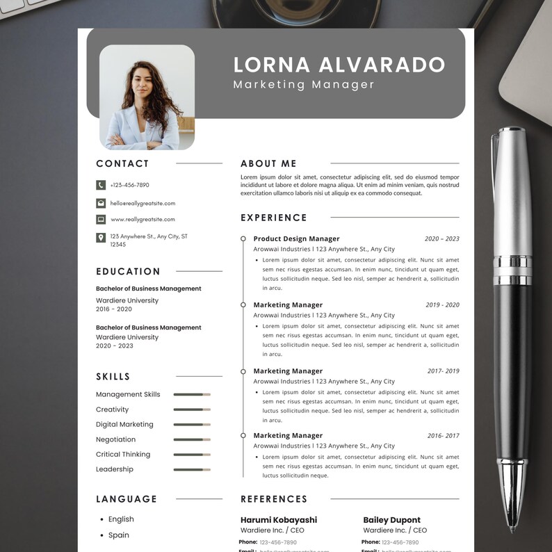 Modern Resume Template for Microsoft Word, Ats-friendly CV, 1–3 Pages ...
