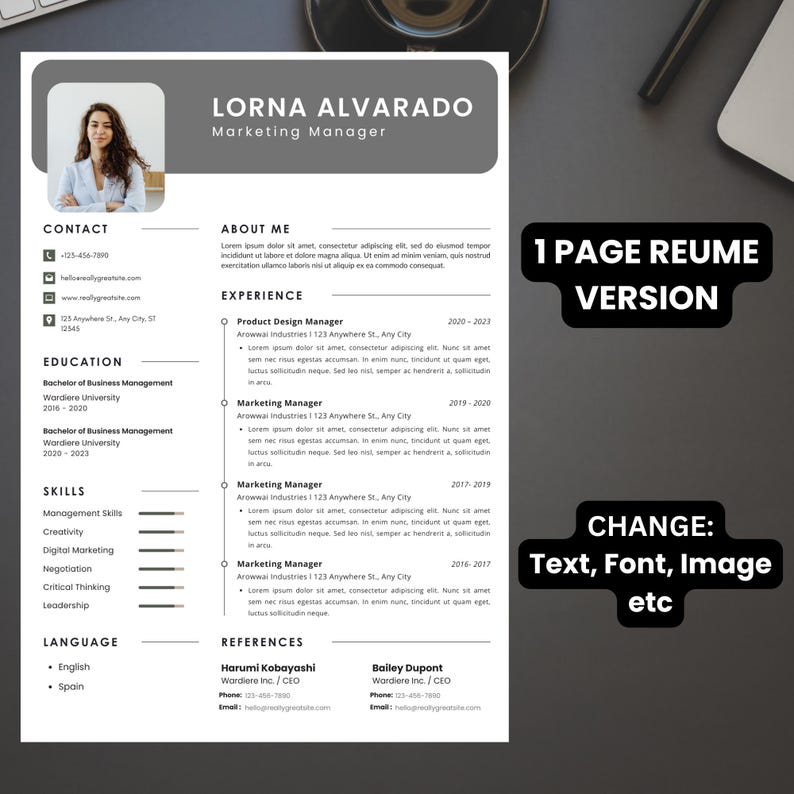 Modern Resume Template for Microsoft Word, Ats-friendly CV, 1–3 Pages ...