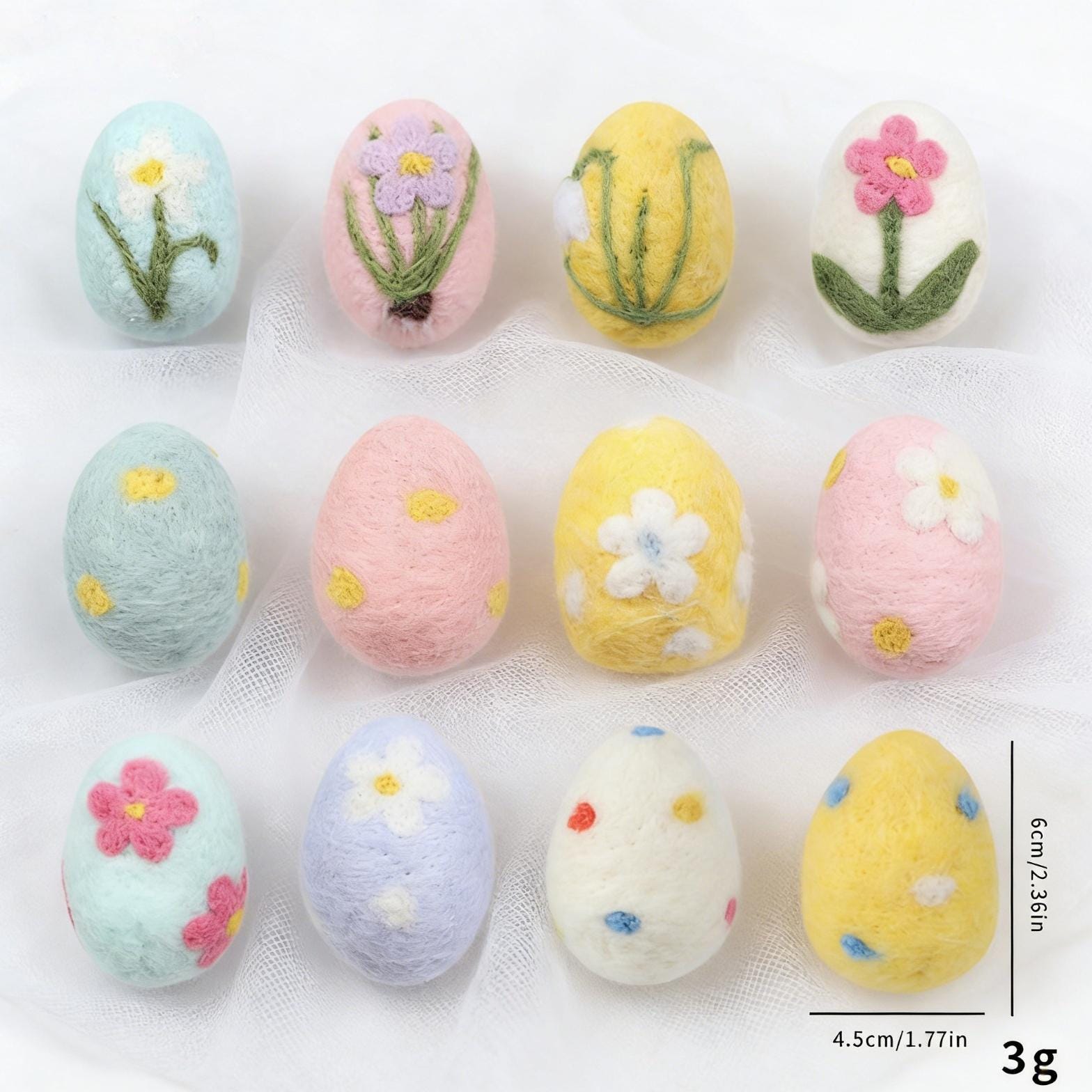 Handmade Wool Felt Easter Eggs | Basket Bowl Fillers | Needle Felted ...