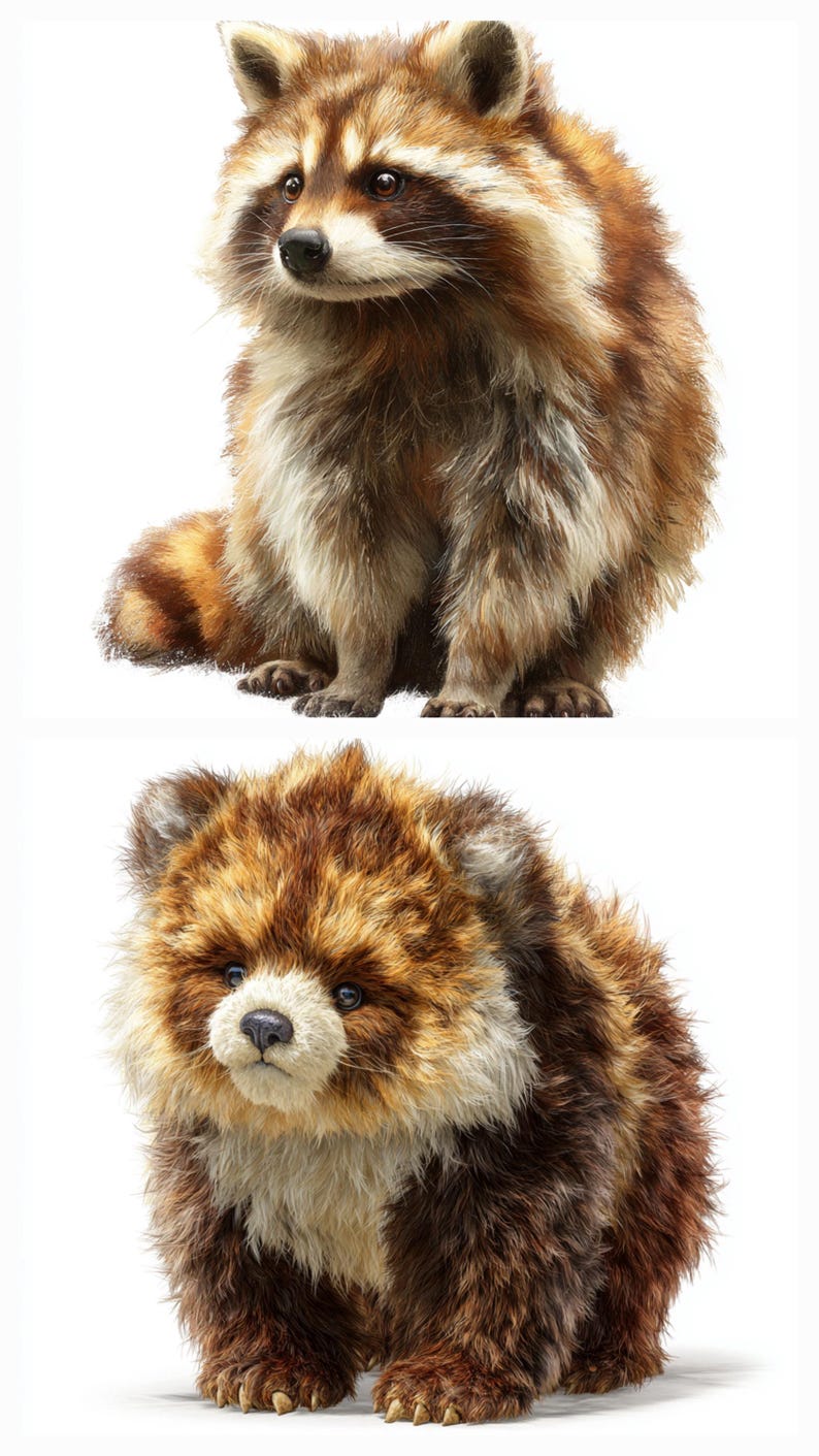 Fluffy Woodland Animal Clipart Bundle | Fox, Raccoon, Hedgehog, Bear ...