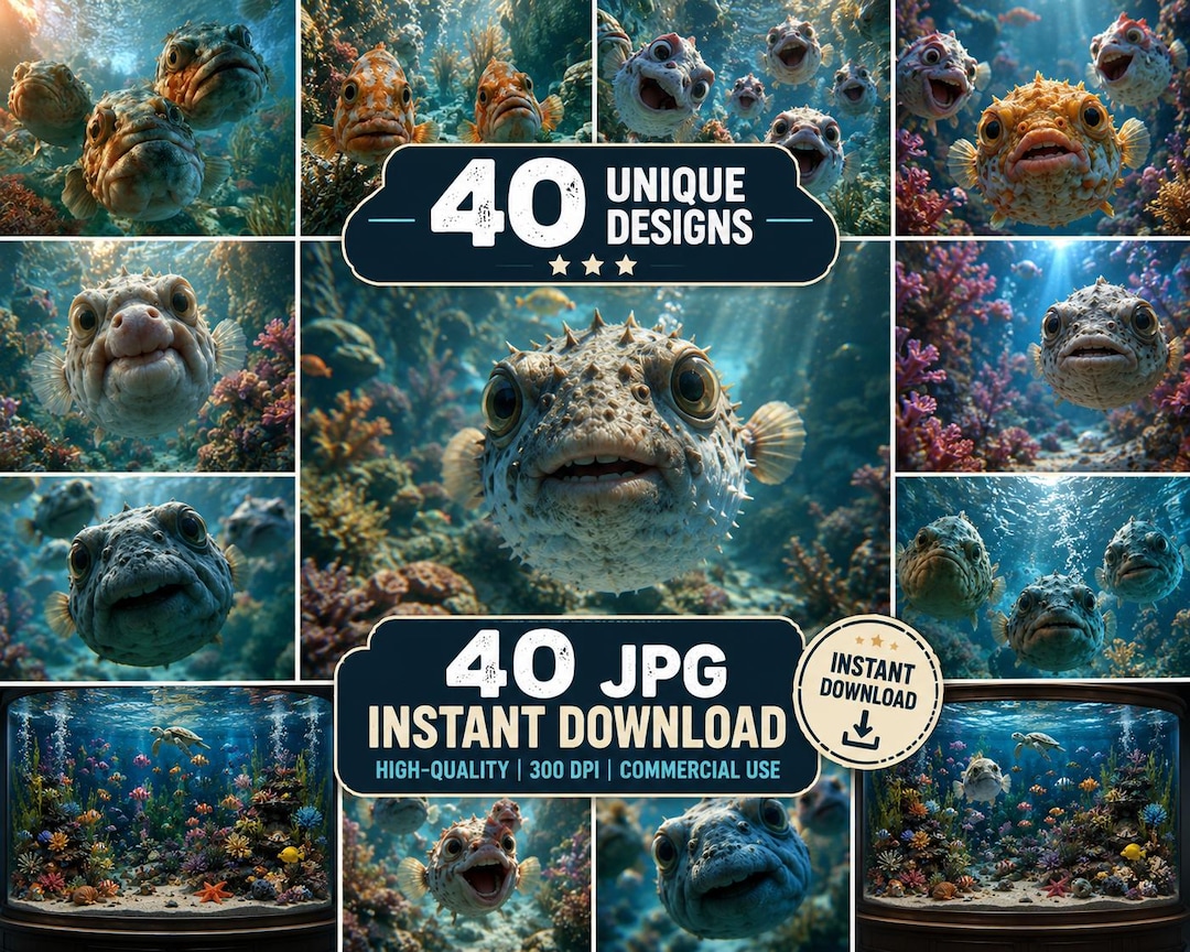 40 Fantasy Fish Clipart | Underwater Ocean Creatures Graphics (digital ...