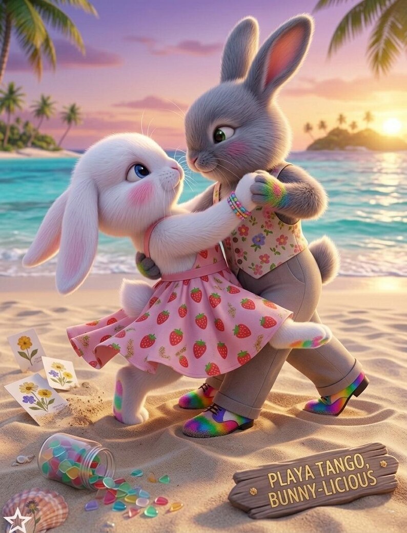 Kawaii Bunny Clipart PNG Bundle | Adorable Rabbit Sublimation Design ...
