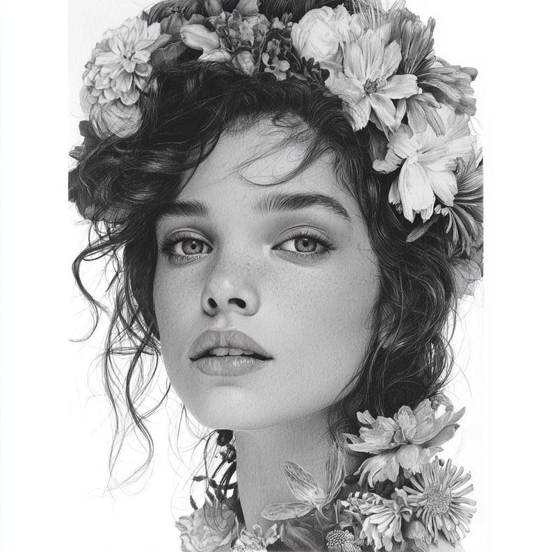 Watercolor Portrait Clipart Bundle | Floral Flower Crown Women Art ...
