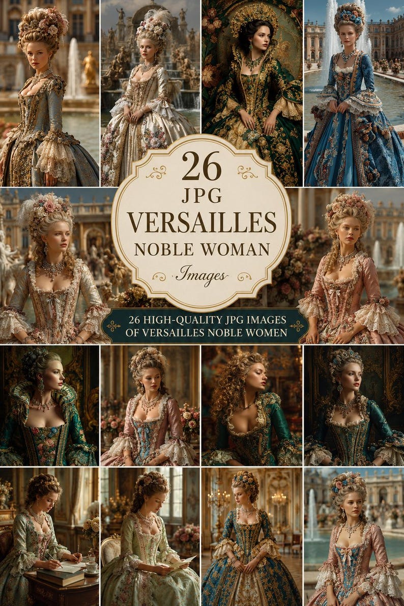 Versailles Noble Women Images | Rococo Aristocrat Portraits (JPG Bundle ...
