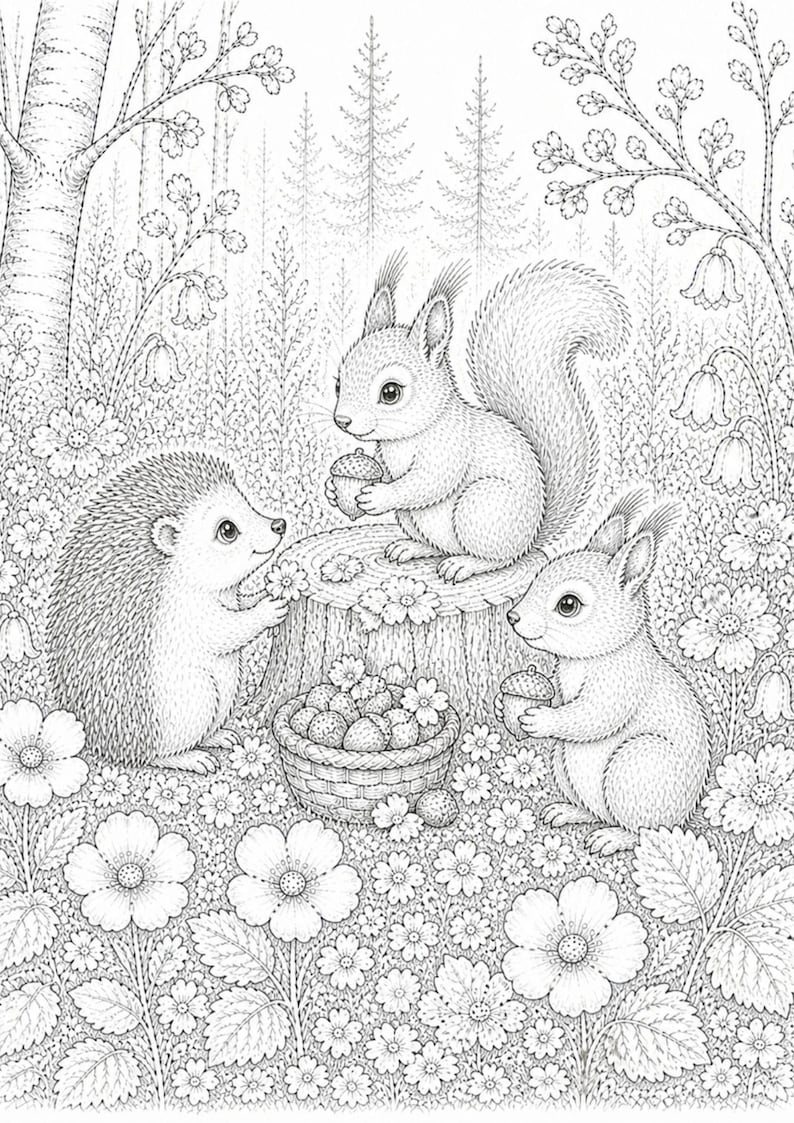 30 Sketch Style Animal Coloring Pages – Kids Printable PDF (digital ...