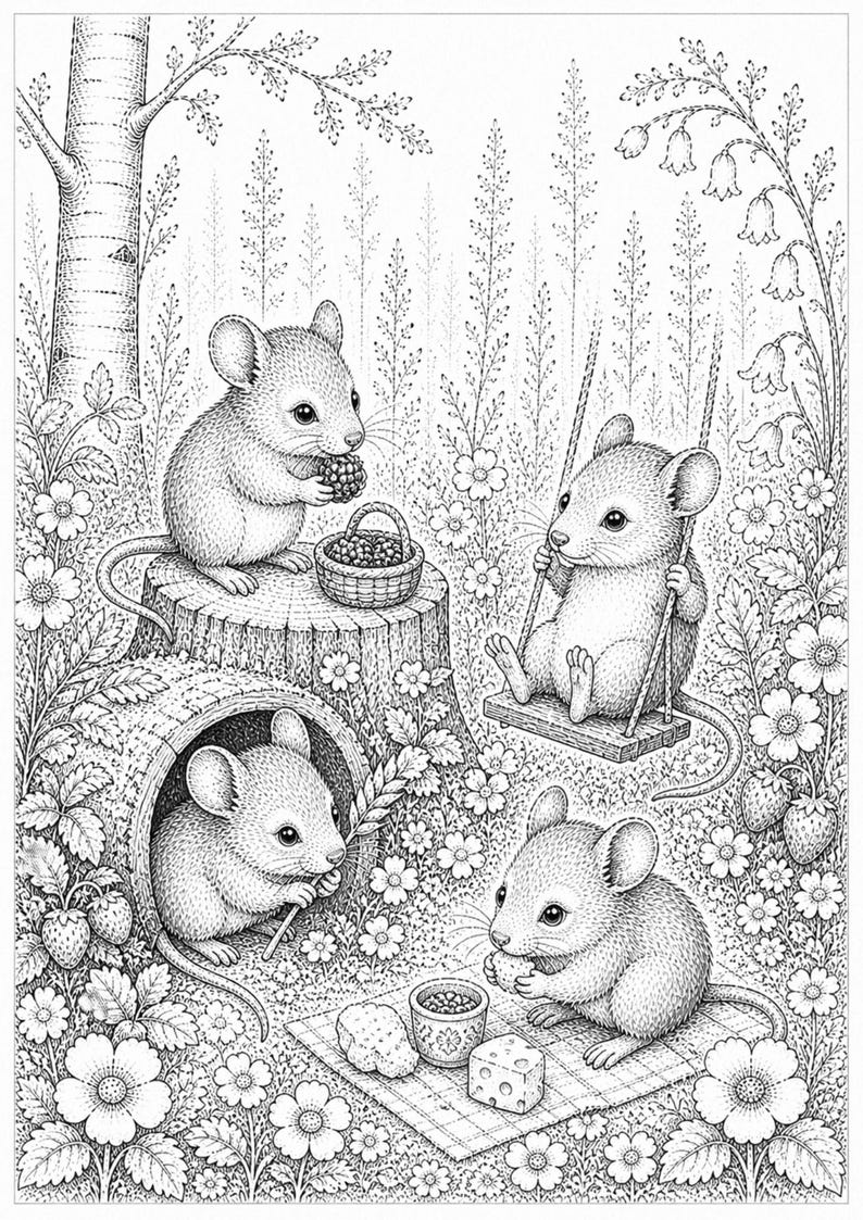 30 Sketch Style Animal Coloring Pages – Kids Printable PDF (digital ...