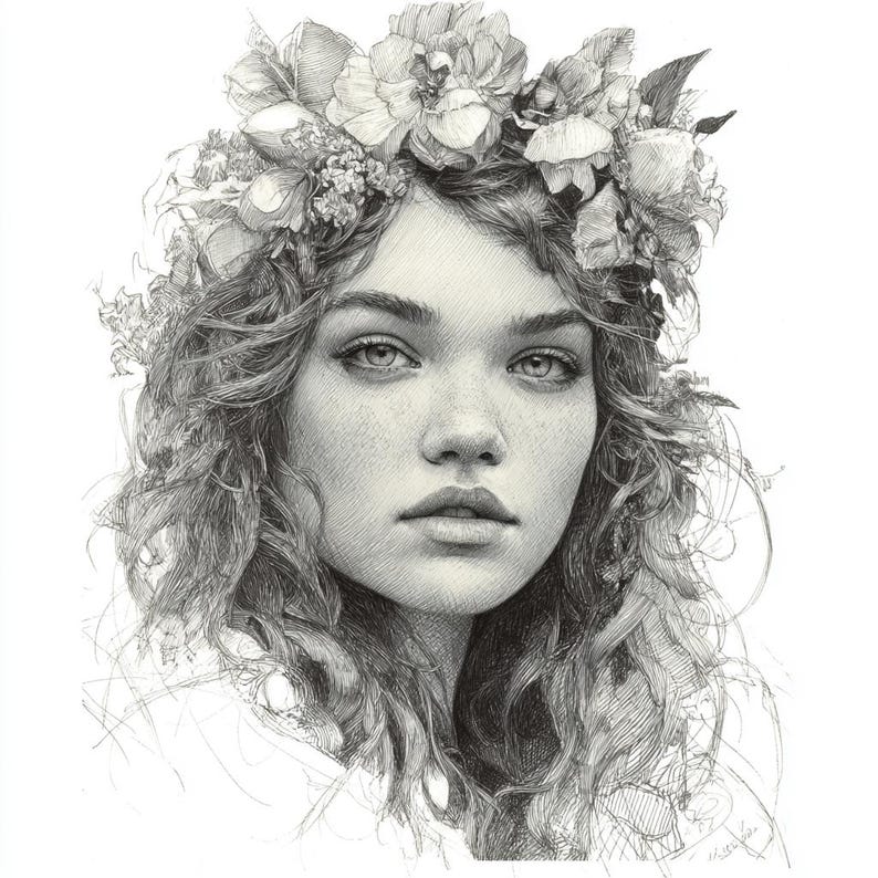 Watercolor Portrait Clipart Bundle | Floral Flower Crown Women Art ...