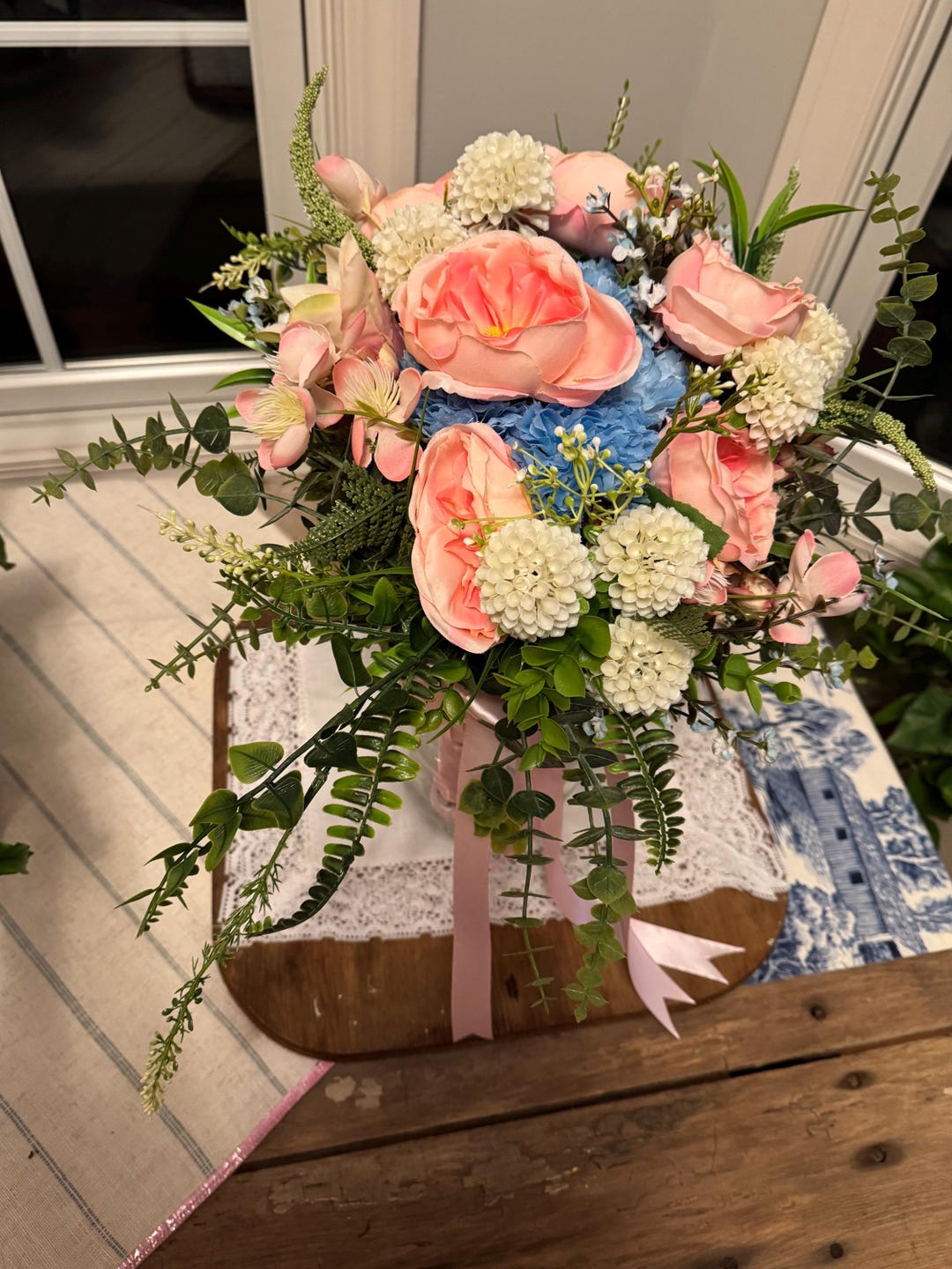 Blush Pink Prom Bouquet | Romantic Cottage Garden Floral Arrangement ...