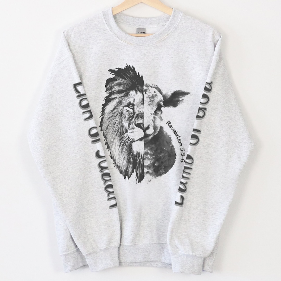 Lion of Judah Sweatshirt Lamb of God Sweater, Revelation 5 Pullover ...
