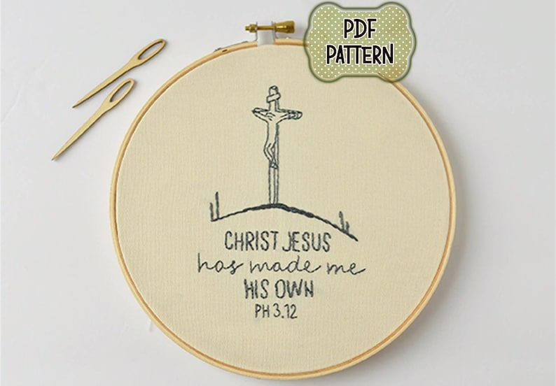 Hand Embroidery Pattern PDF Modern Embroidery Pattern Christian ...