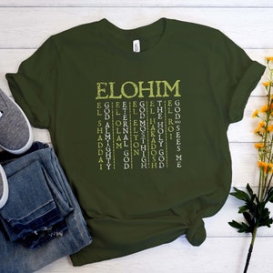 Elohim + Names of God T-shirt, El Shaddai, El Olam, El Elyon, El ...