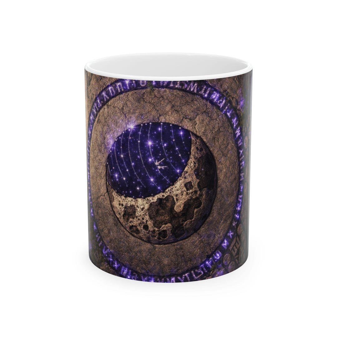 Mystic Moon Portal Mug | Space Rune Ceramic Mug - Etsy