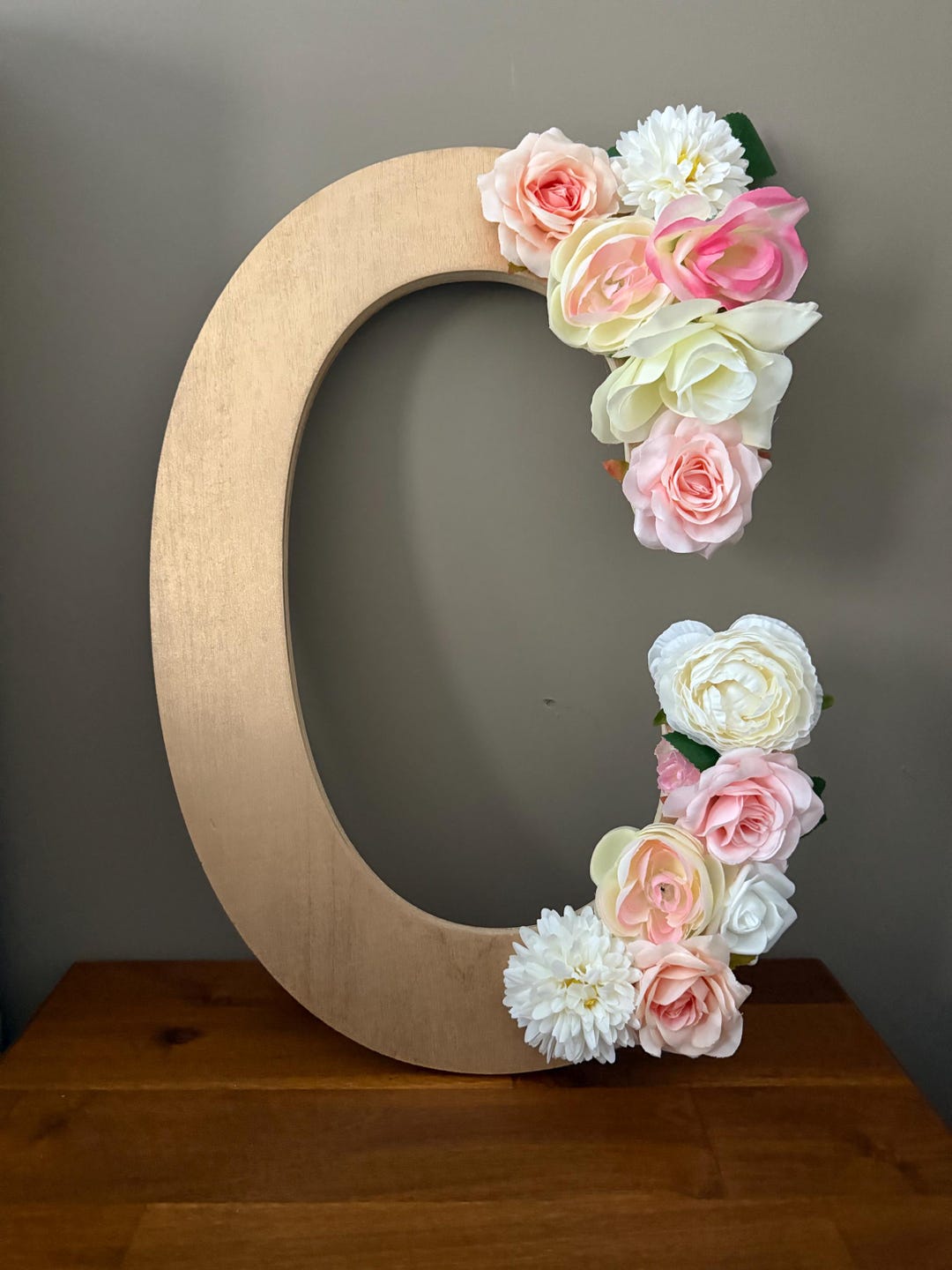 18" Painted Floral Customized Letter or Number - Etsy