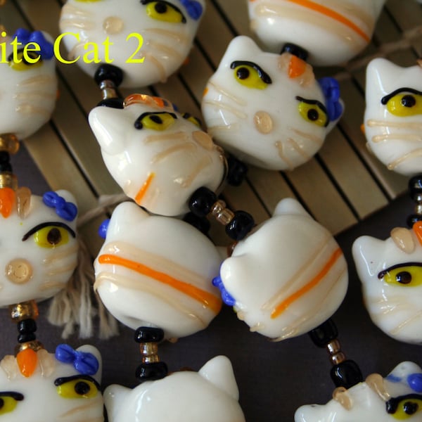 Lampwork Cat Beads - Etsy