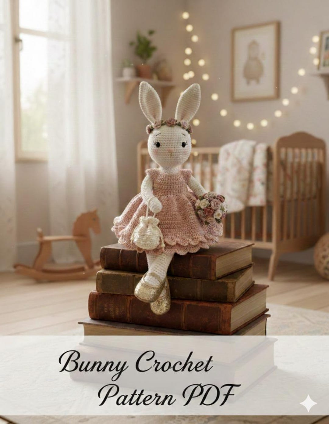 Pink Bunny Crochet Pattern PDF, Amigurumi Bunny Doll, Cute Plush Rabbit ...