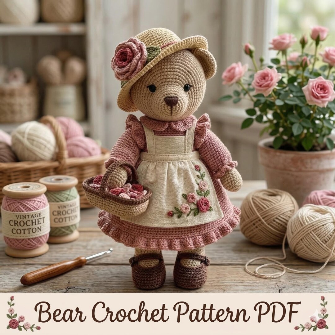 Beginner Bear Crochet Pattern PDF, Amigurumi Teddy Bear Doll Pattern ...