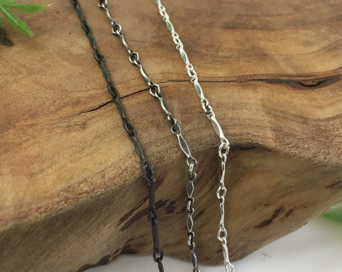 Chain Necklaces for Men Oxidized Sterling Silver Rolo Chain Necklace ...