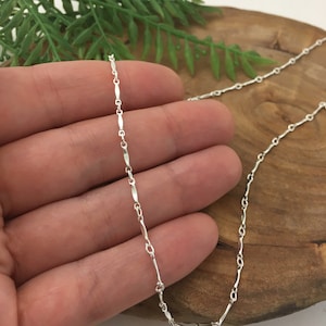 Sterling Silver Dapped Bar & Link Chain: Minimalist Necklace, Bracelet ...