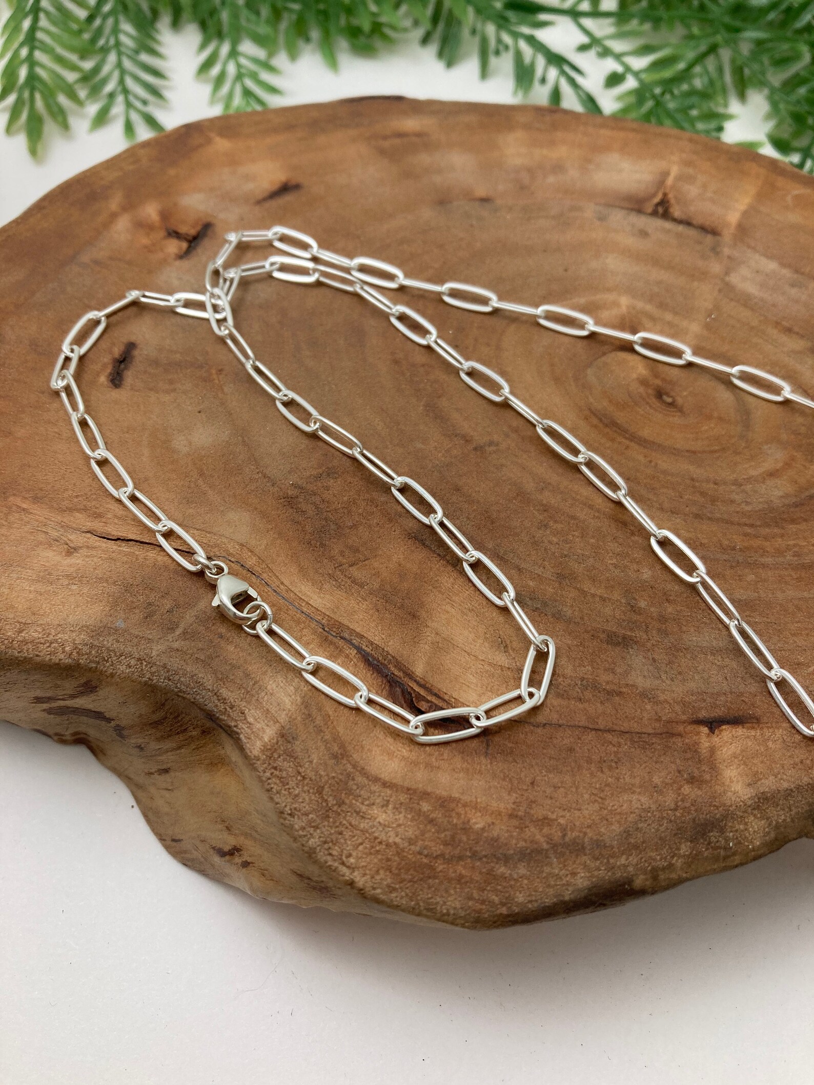 Paperclip Solid Sterling Chain 3.2mm Silver Antique or Dark - Etsy