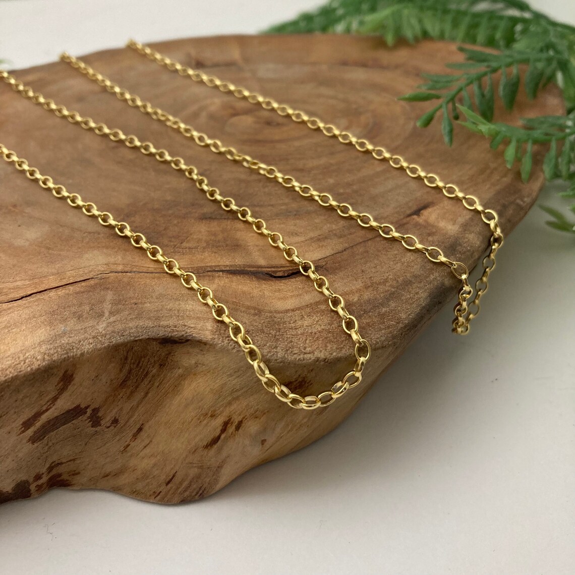 14k Gold Filled Oval Rolo Chain Medium Weight Yellow Gold | Etsy