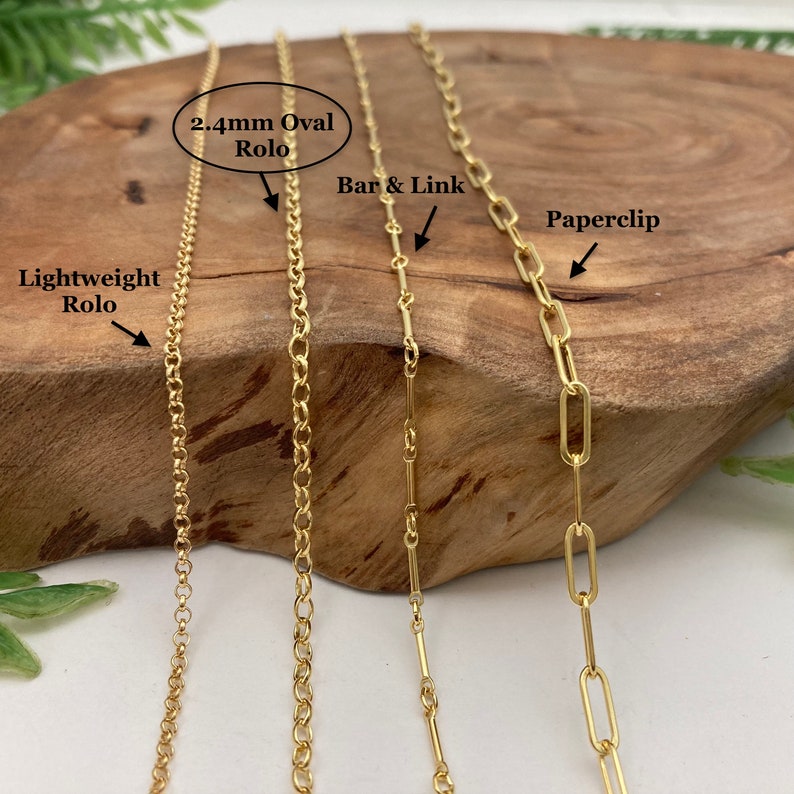 14k Gold Filled Oval Rolo Chain Medium Weight Yellow Gold | Etsy