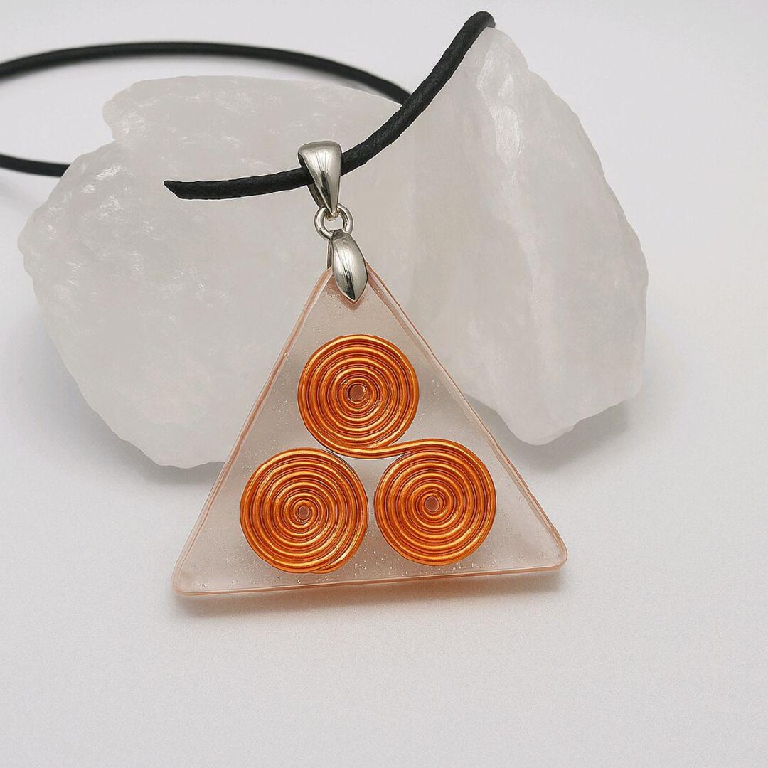 Copper Triskelion Spiral Energy Triangle Necklace - Etsy