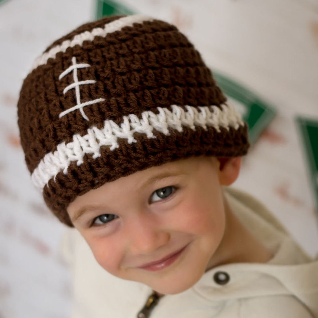 Crochet Football Hat Pattern- Crochet Football Beanie Pattern- Newborn ...