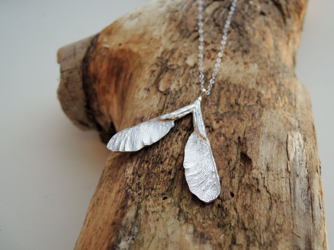 Double Maple Samara Silver Necklace - Hand Made Nature Jewelry - Etsy