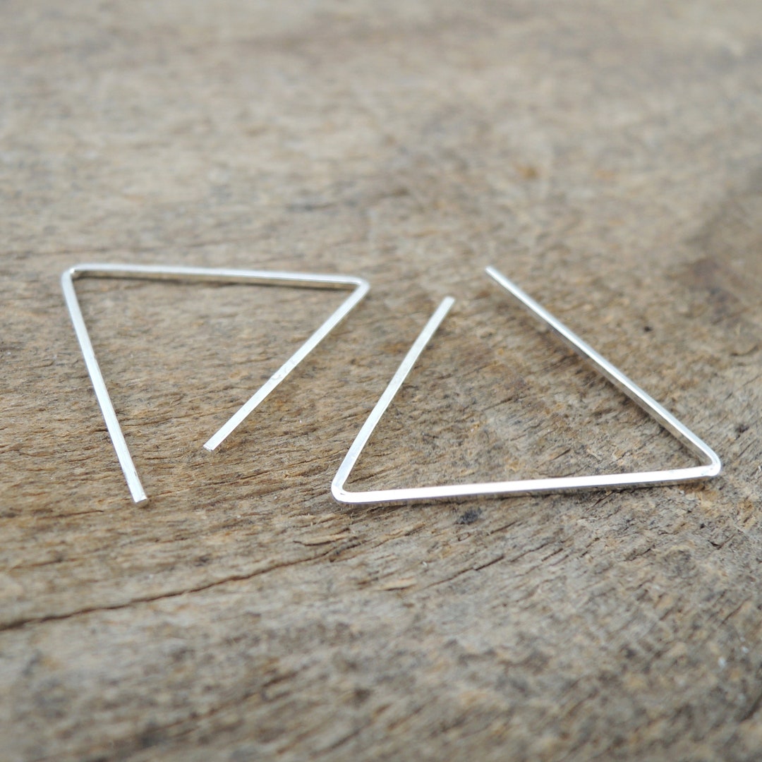 Open Triangles Ear Wire Earrings 20 Gauge Square Wire - Etsy