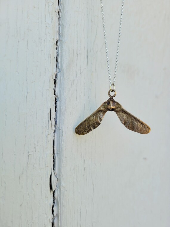 Small Samara Wing Semi-Oxidized Bronze Maple Seed Pod - Etsy Polska