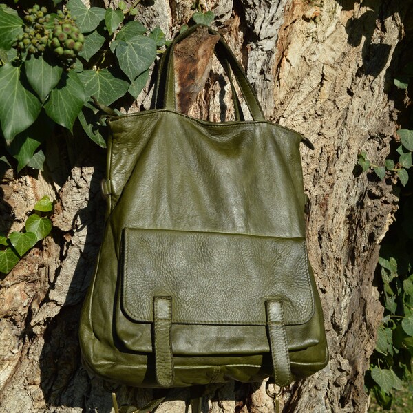 Leather Backpack - Etsy