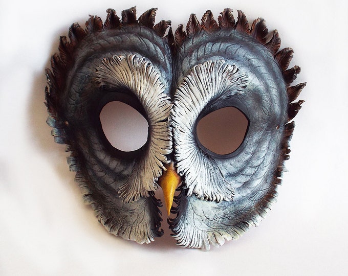 Reserved for Scott Marks - Great Grey Owl Leather Mask - Etsy