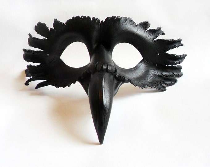 Raven Leather Mask - Etsy
