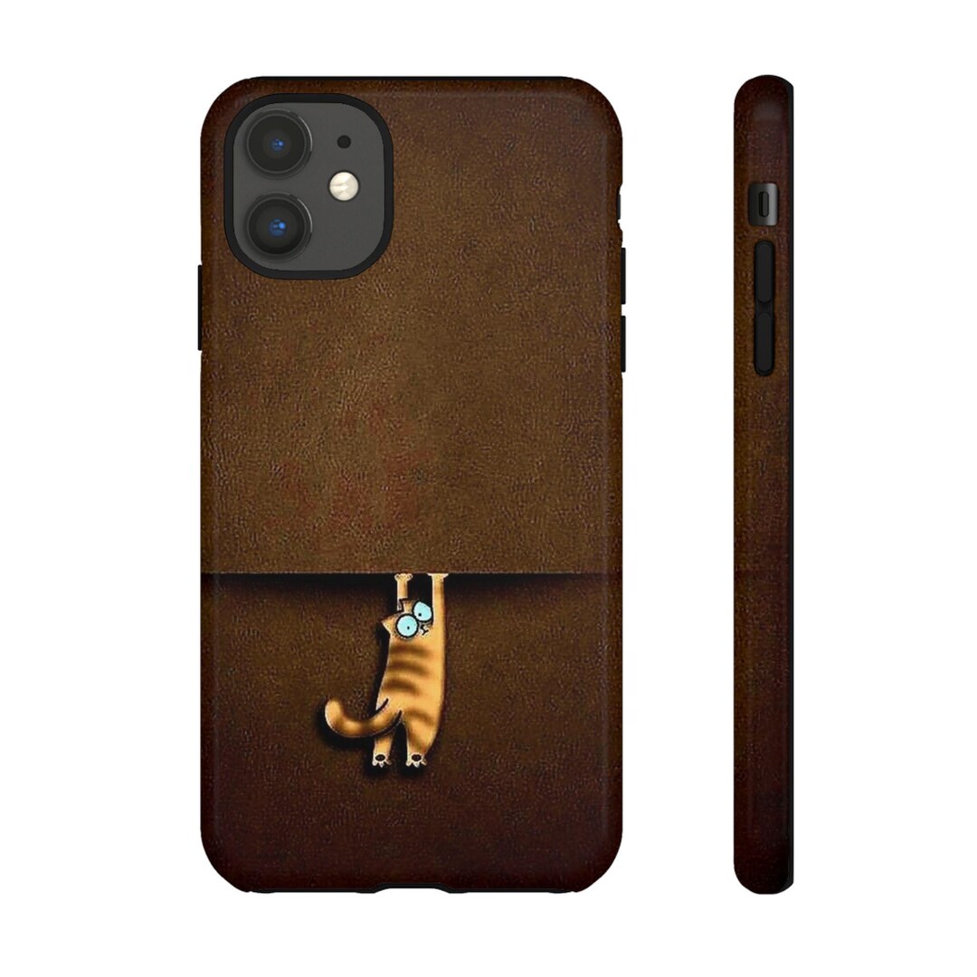 Tabby Cat Phone Case | Vintage Cartoon Art, Protective Dual Layer - Etsy