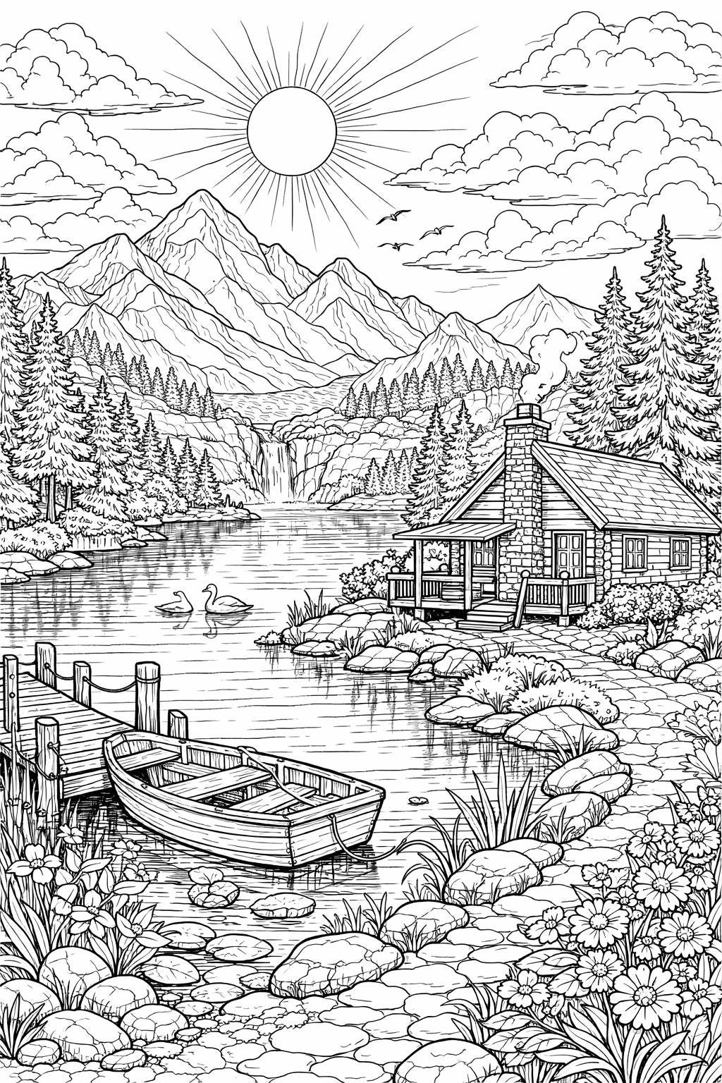 Printable Scenery Coloring Pages - Etsy