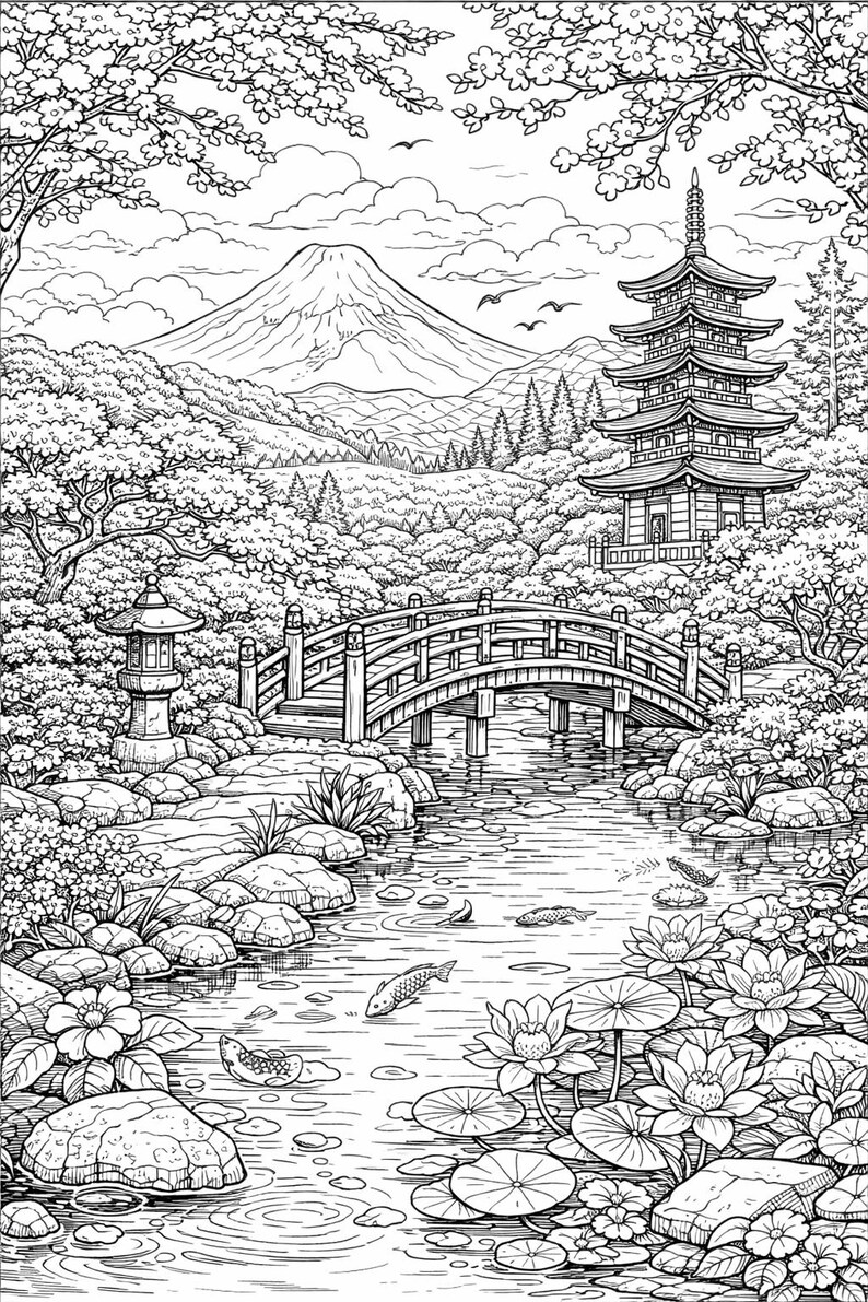 Printable Scenery Coloring Pages - Etsy
