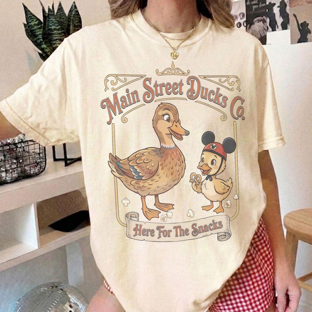 Funny Main Street Ducks Co Here for the Snacks Shirt, Disney Duck Magic ...