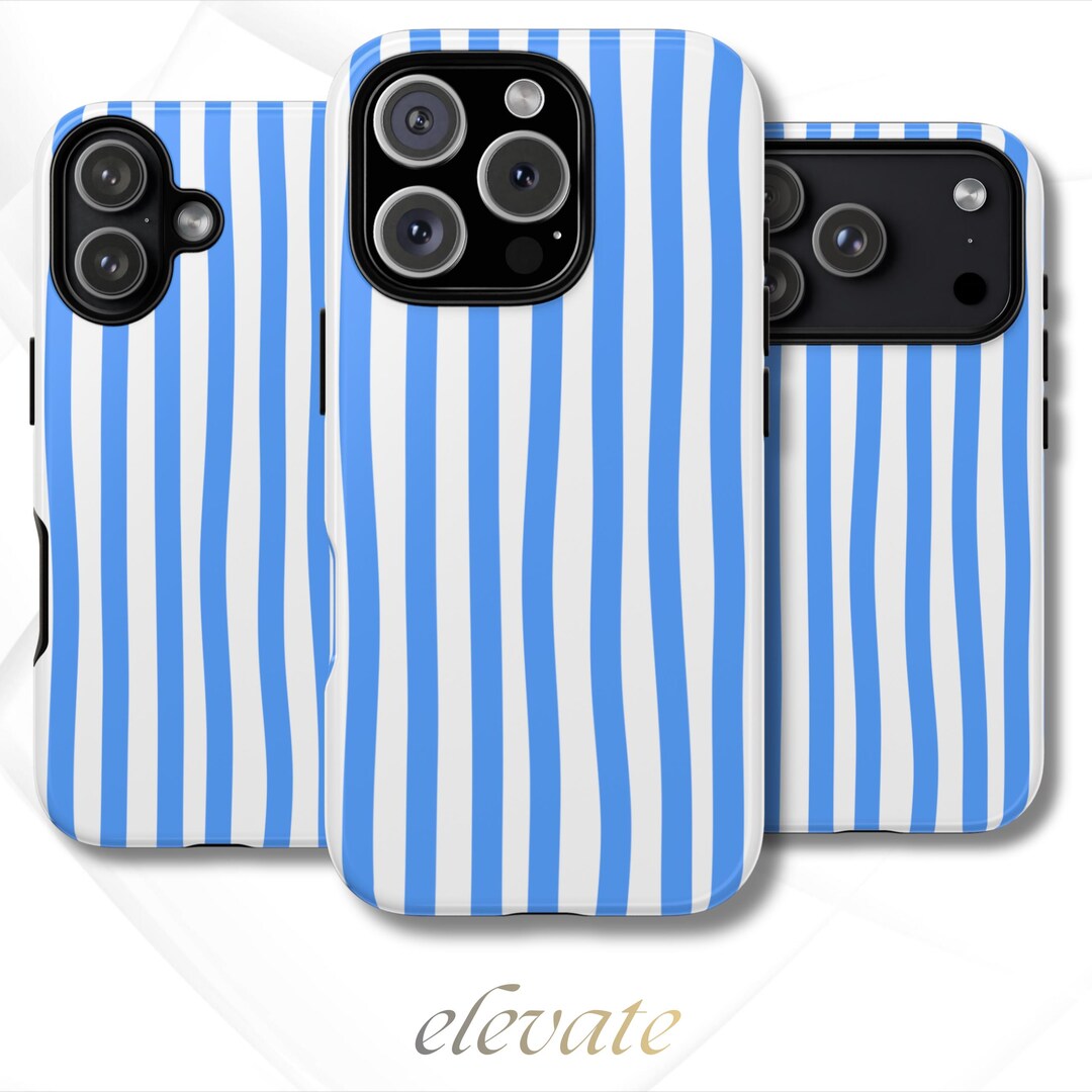 Blue Hand-drawn Vertical Stripes Case | Striped Phone Cover, Suitable ...