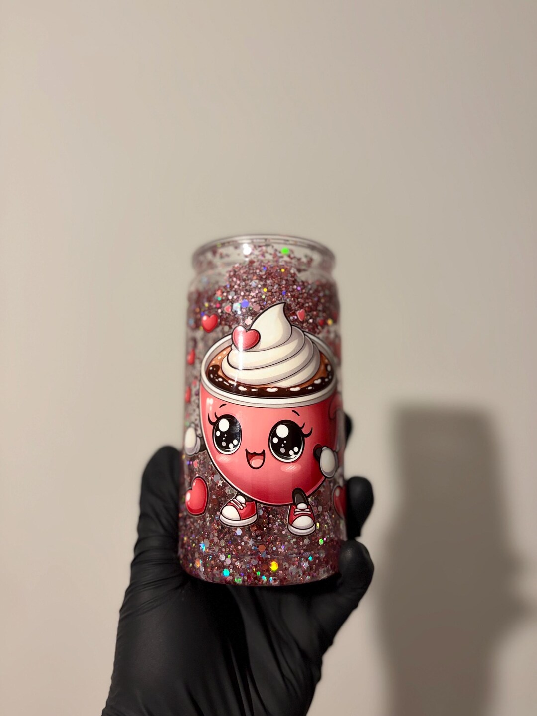 16oz “loving Coffee” Glitter Libby Cup - Etsy