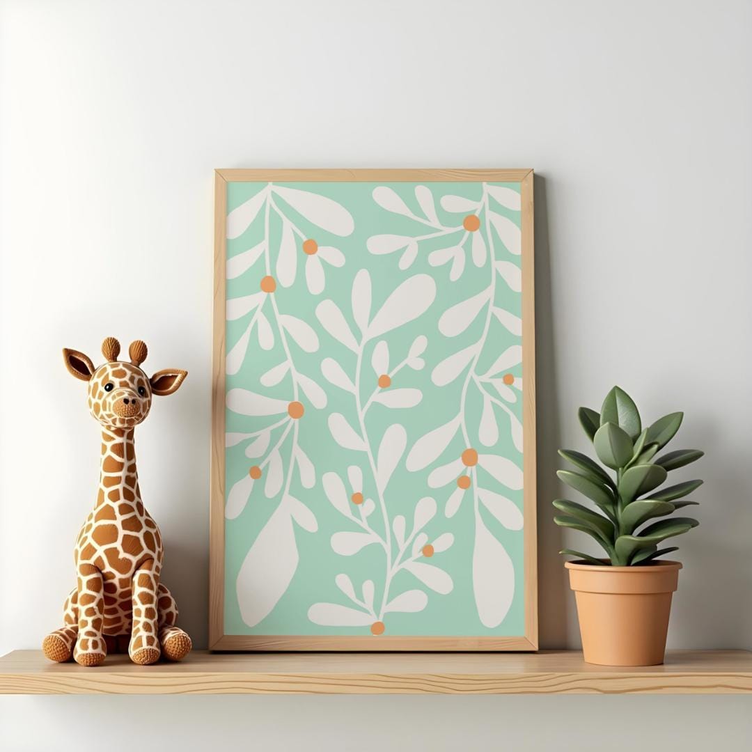 Abstract Leaf Floral Wall Art Print | Printable Wall Art | Minimal ...
