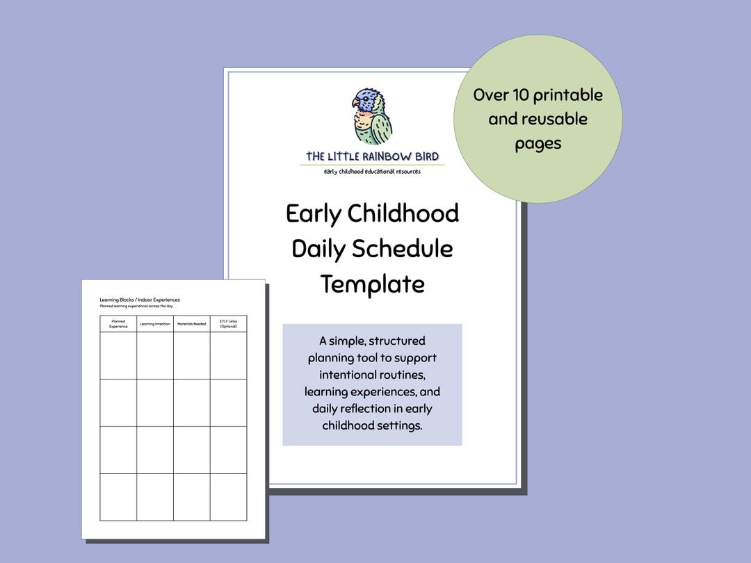 Early Childhood Daily Schedule Template Editable | Childcare Educator ...