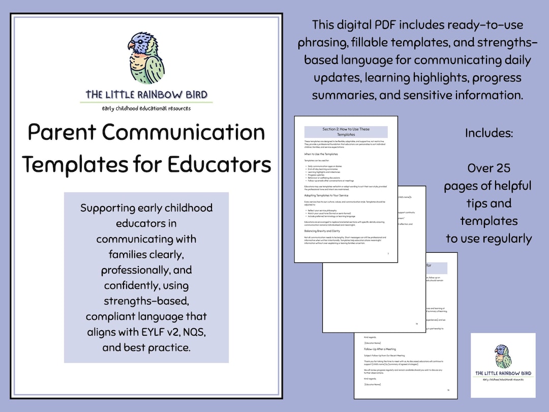Parent Communication Templates for Educators | Daily Messages, Learning ...