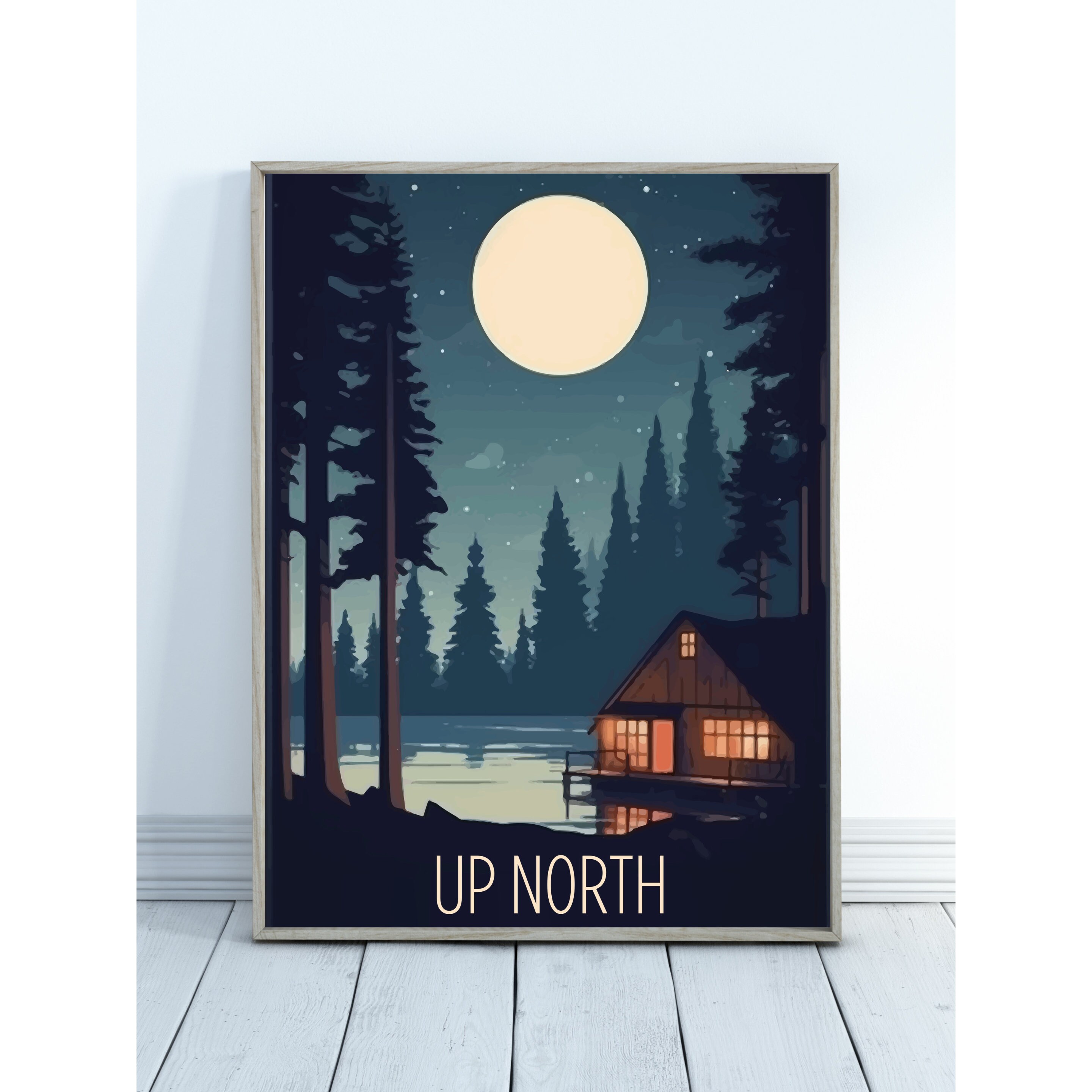 Up North Cabin Art Poster - Digital Download - Rustic Wall Decor ...