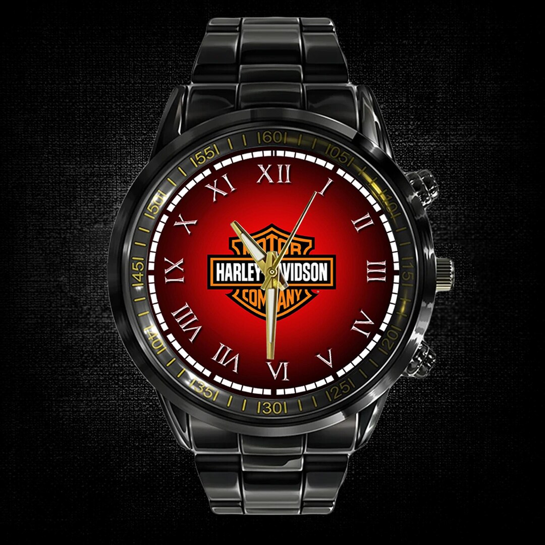 Harley Davidson ROMAWI Logo Wristwatch Metal,leather Band Free Box - Etsy