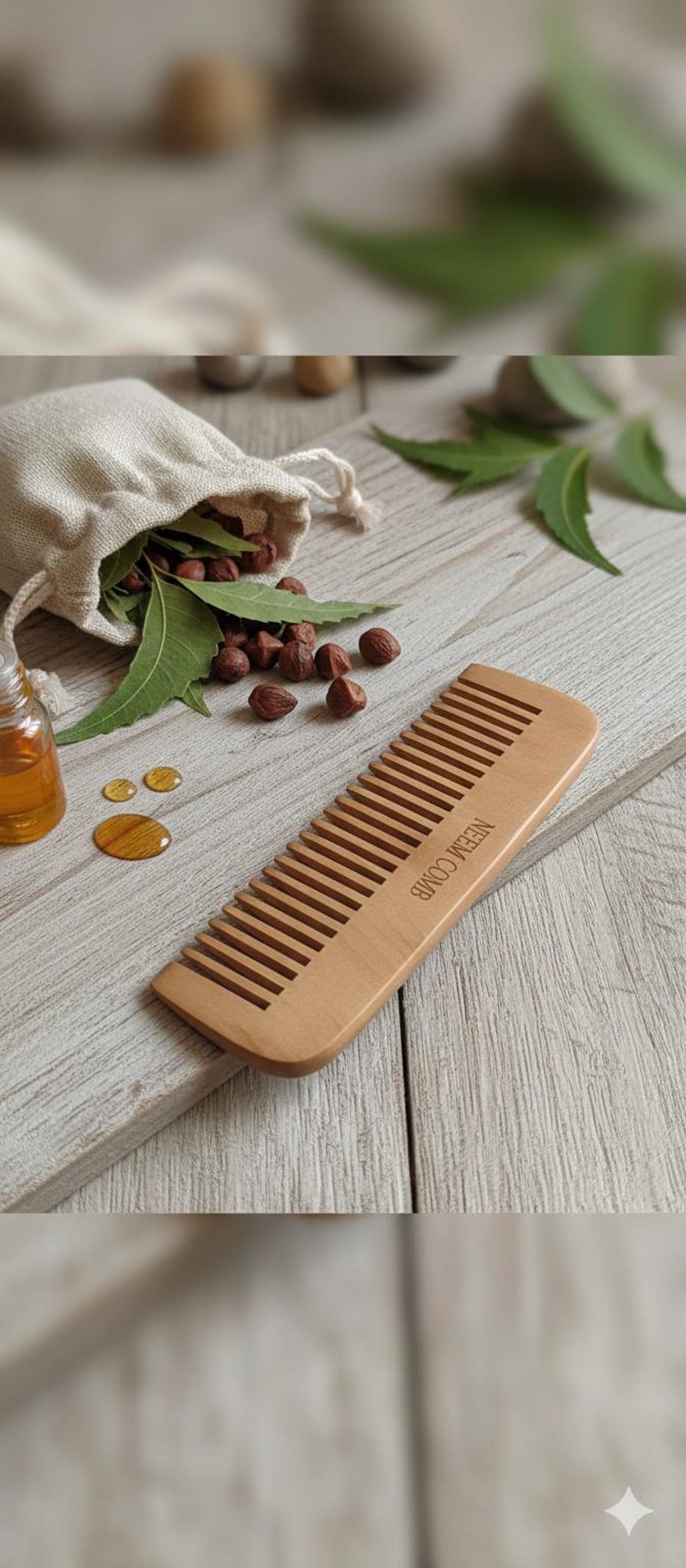 Neem Wood Hair Comb – Anti-static, Wide Tooth Detangler - Etsy