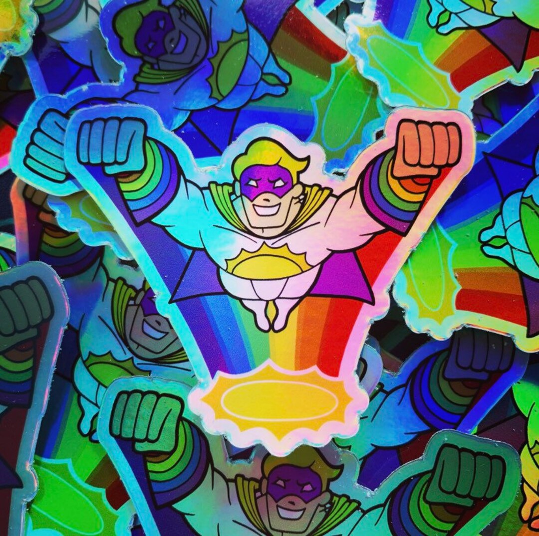 Captain Sunshine 3” Holographic Vinyl Stickers - Etsy